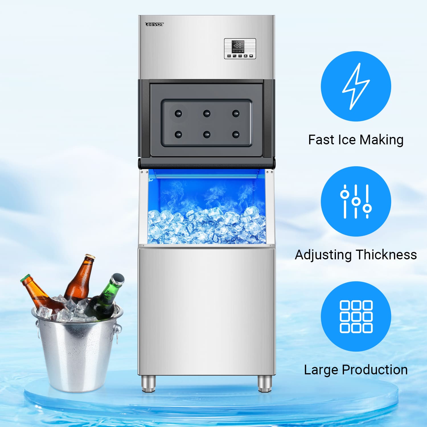 Leevot CIM-2100F Modular Ice Maker Machine - Commercial Grade, Air ...