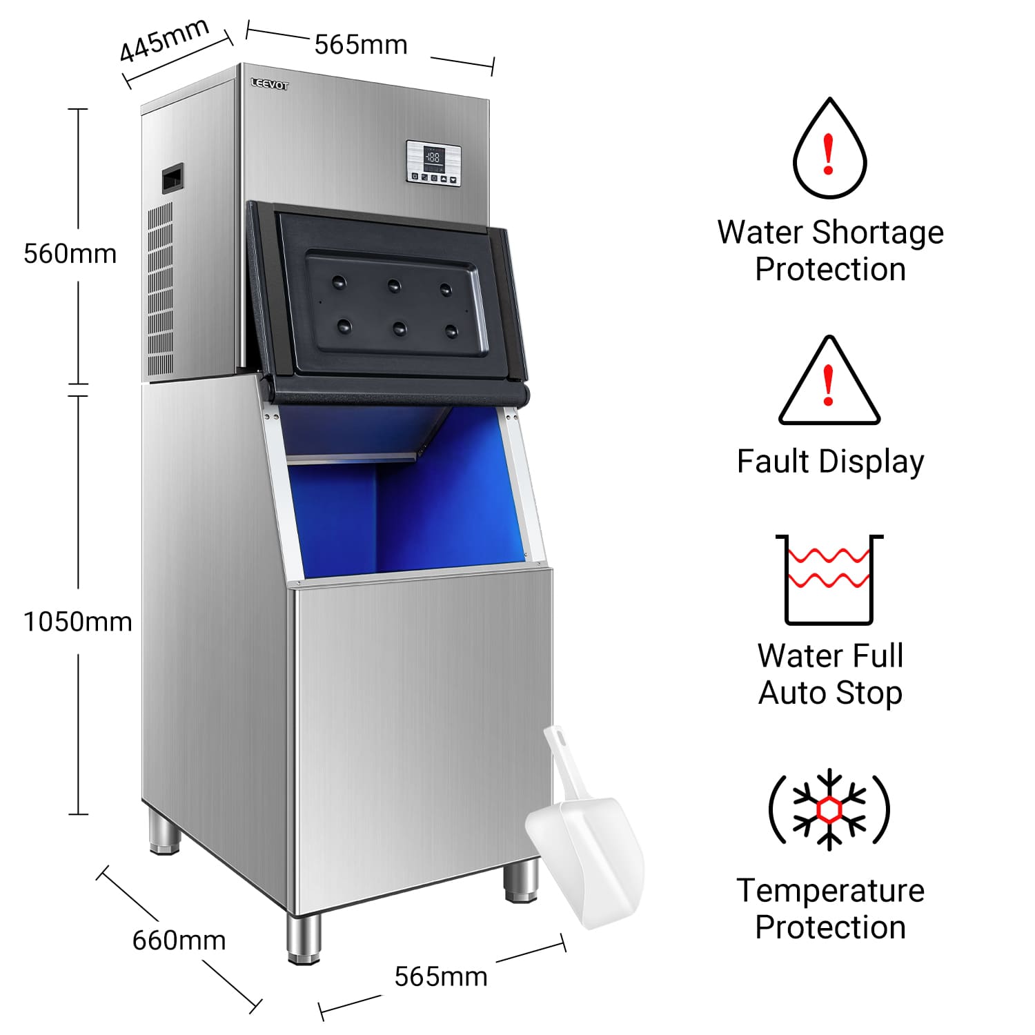 Leevot CIM-2100F Modular Ice Maker Machine - Commercial Grade, Air ...